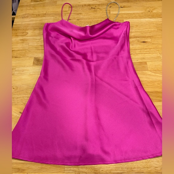glam | Dresses | Glam Hot Pink Satin Mini Dress | Poshmark